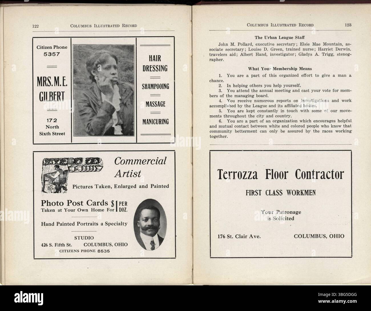 This section of the 1920 *Columbus Illustrated Record African American ...