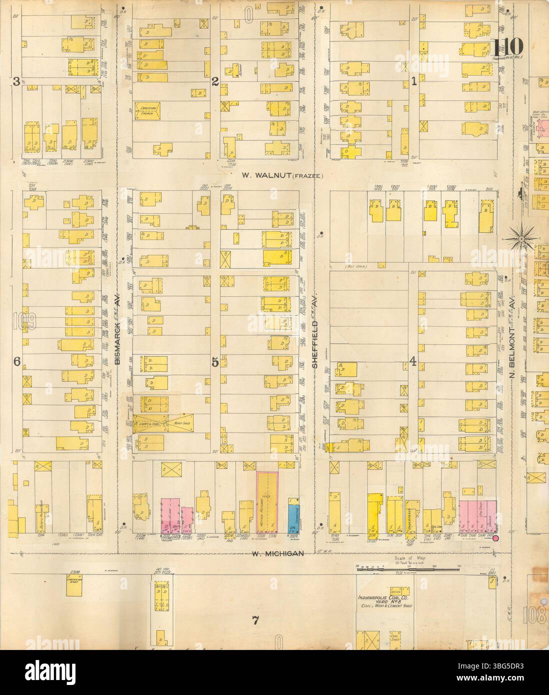 Sanborn Map #110 from 1898 offers a detailed view of Indianapolis ...