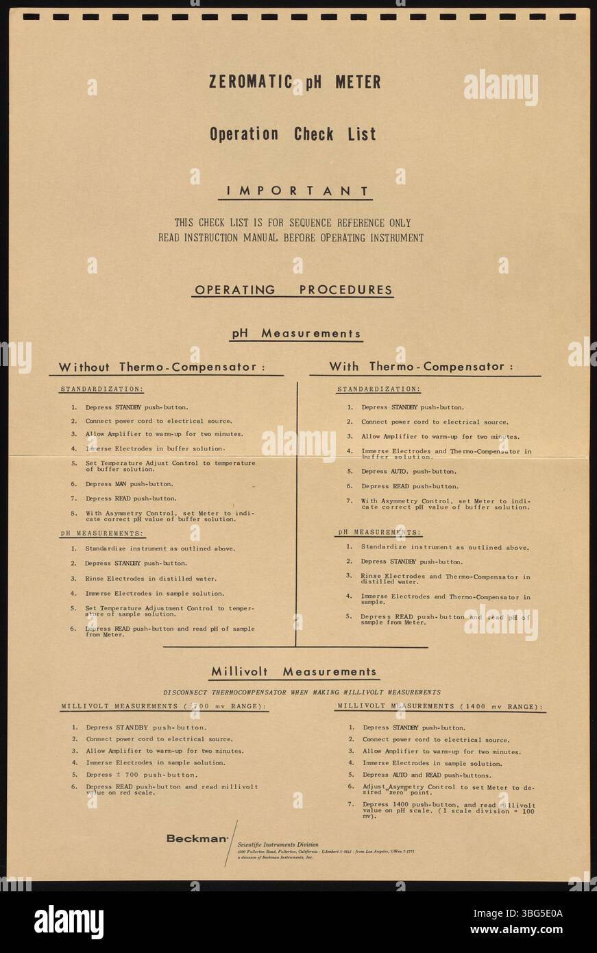 The Zeromatic pH Meter, invented by Arnold Beckman in 1934, provided a ...