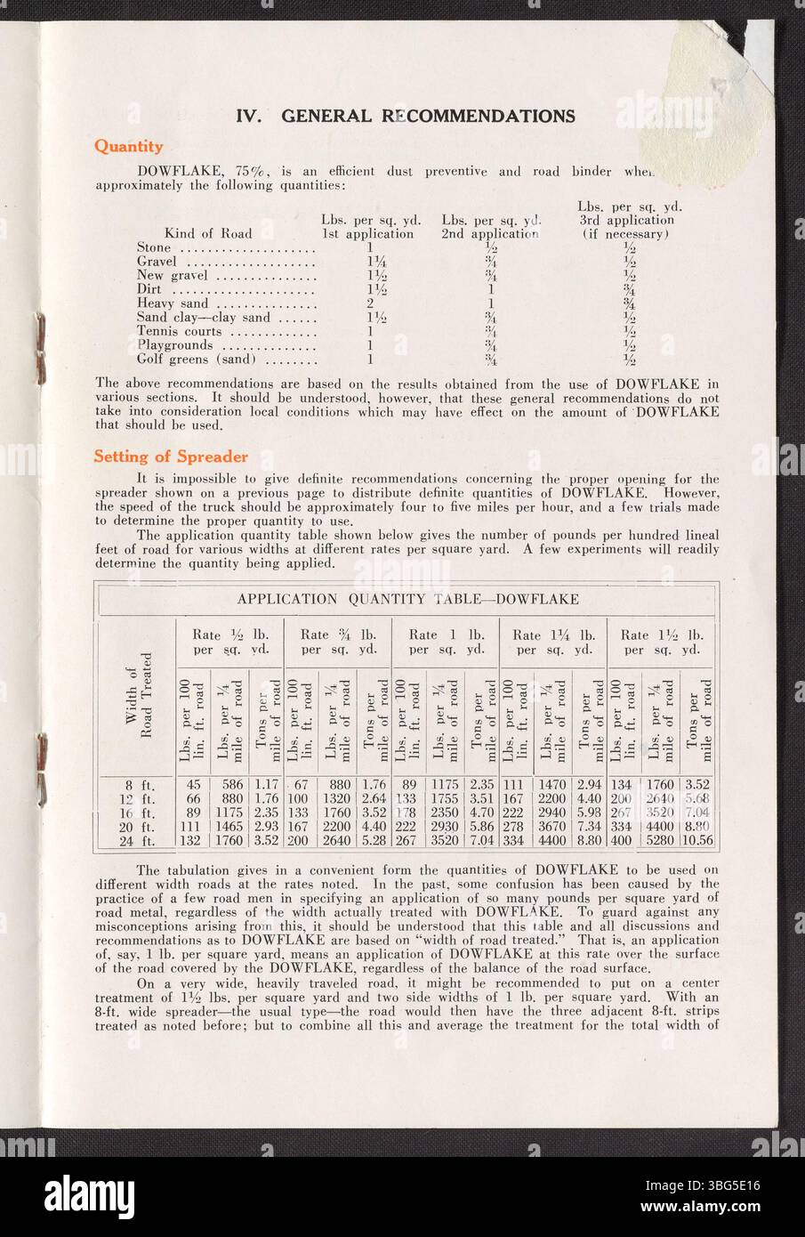 Instructions for applying Dowflake in various industrial settings, with ...