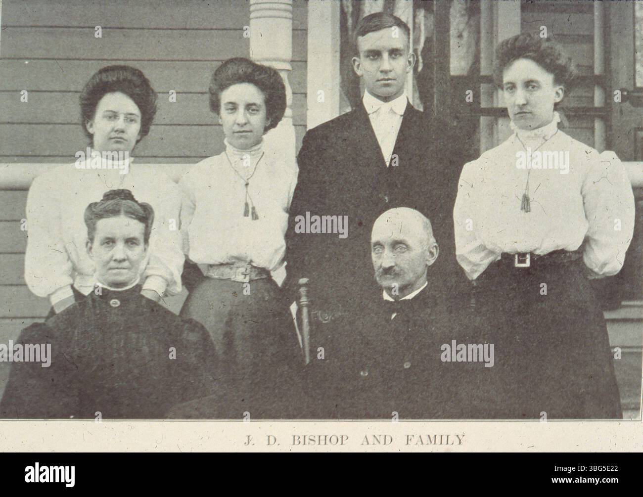 This photograph depicts John D. Bishop (1851-1927), his wife Harriet ...