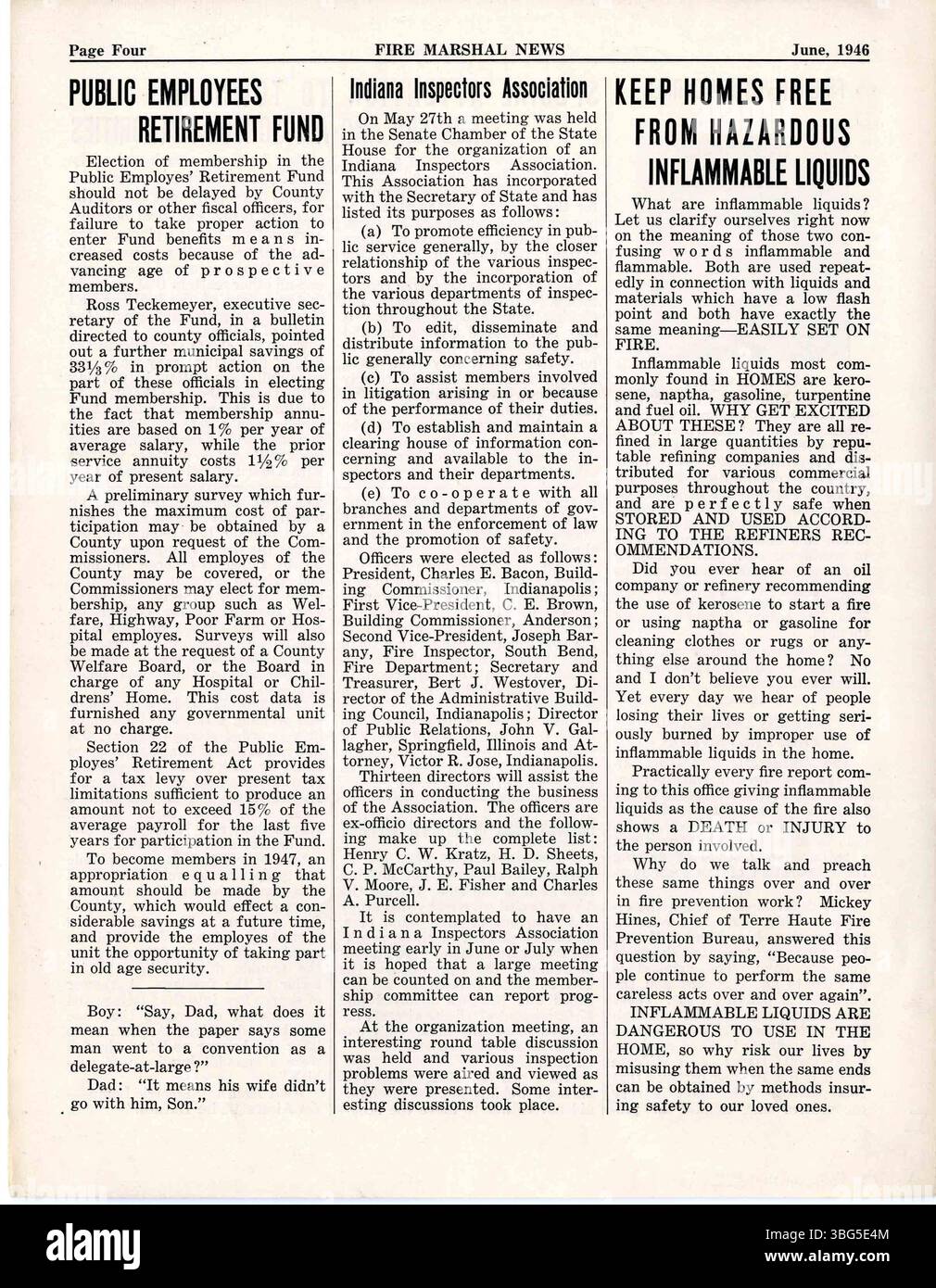 This page of the Indiana State Fire Marshal News (August 1944 to ...