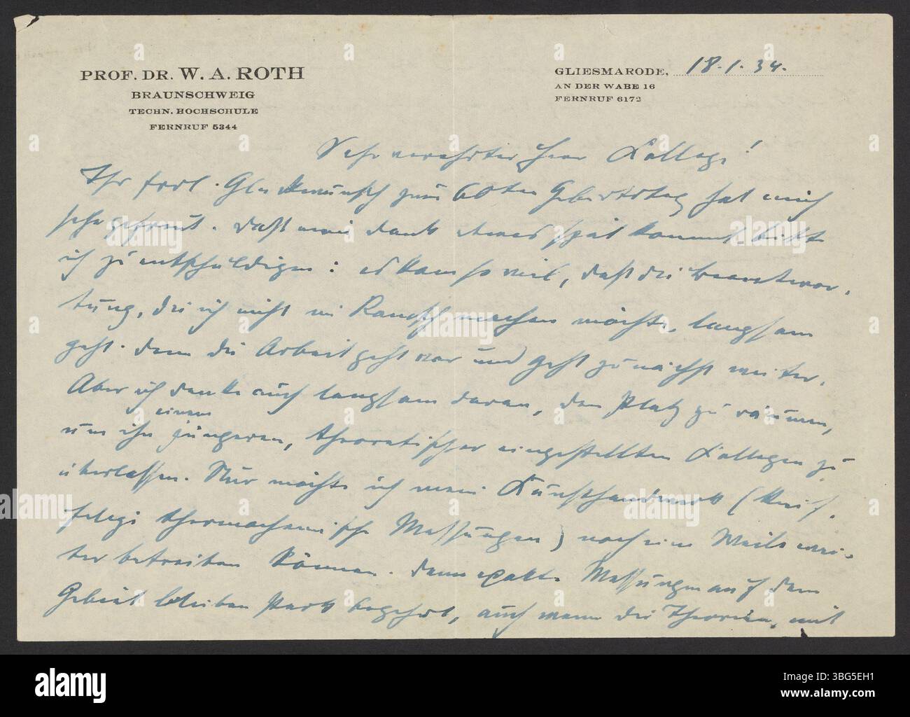 Walther Roth (1873-1950), a professor of physical chemistry in ...