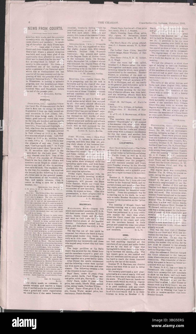 The October 1903 and July 1919 editions of *The Chariot*, the official journal of the Tribe of ...