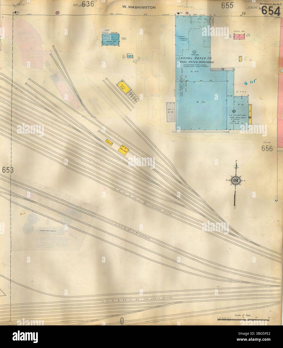 Sanborn Map #654 created in 1936 maps a section of Indianapolis ...