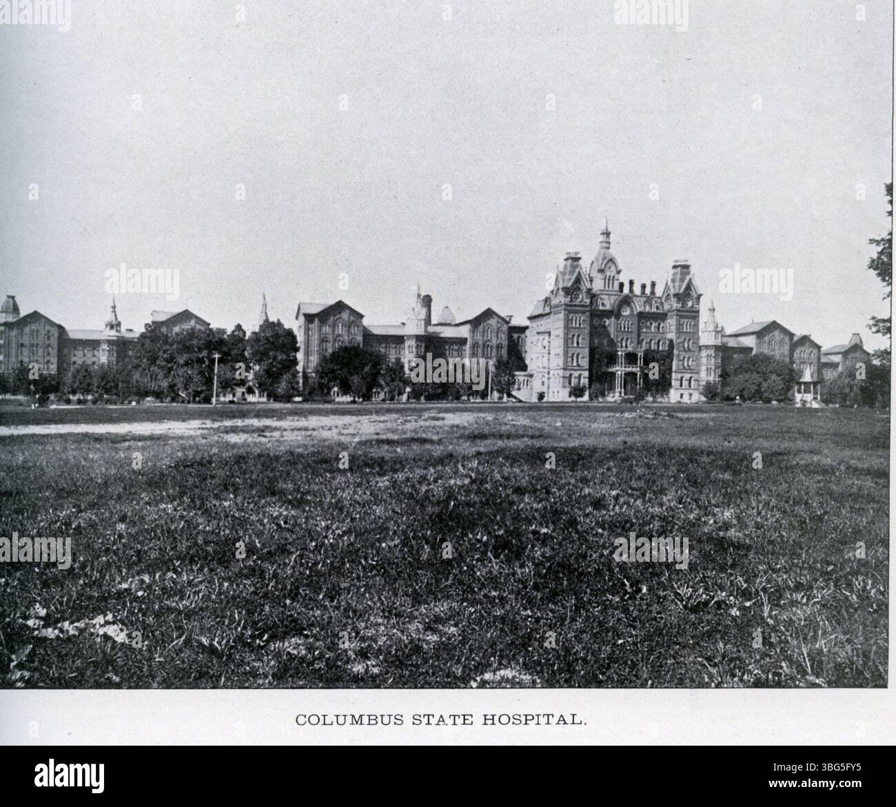 This 1901 photograph shows the Columbus State Hospital, an important ...
