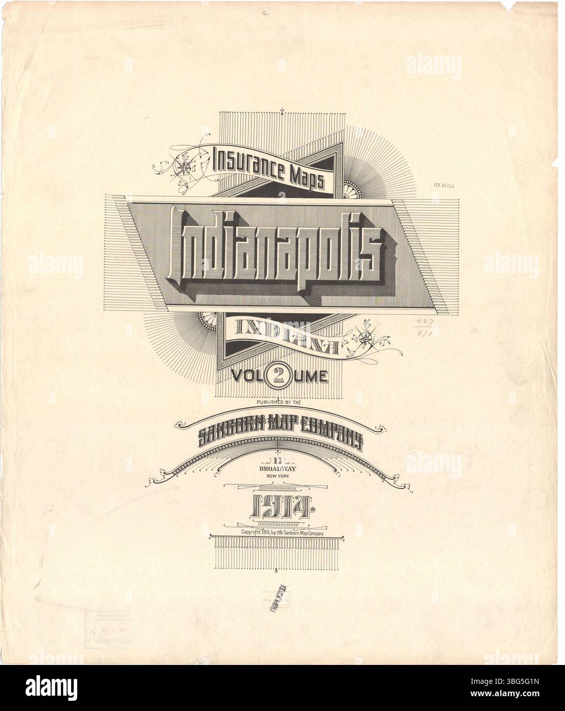 The title page of the 1915 Indianapolis Sanborn Map provides an ...