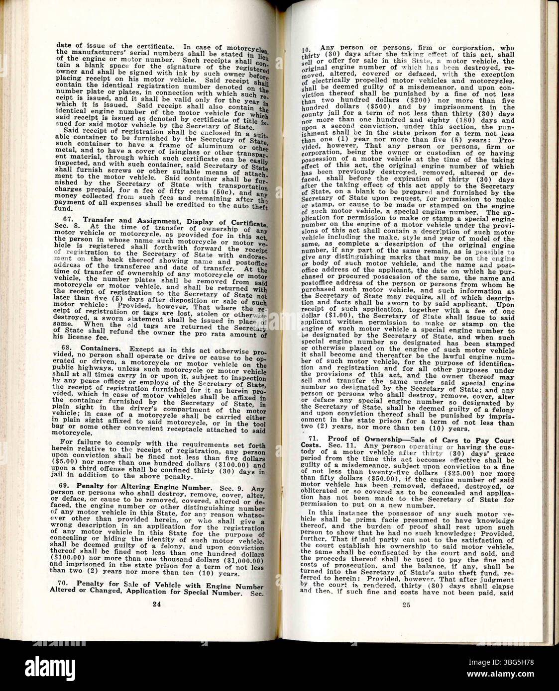 The 1931 motor vehicle and highway laws for Indiana include fees ...