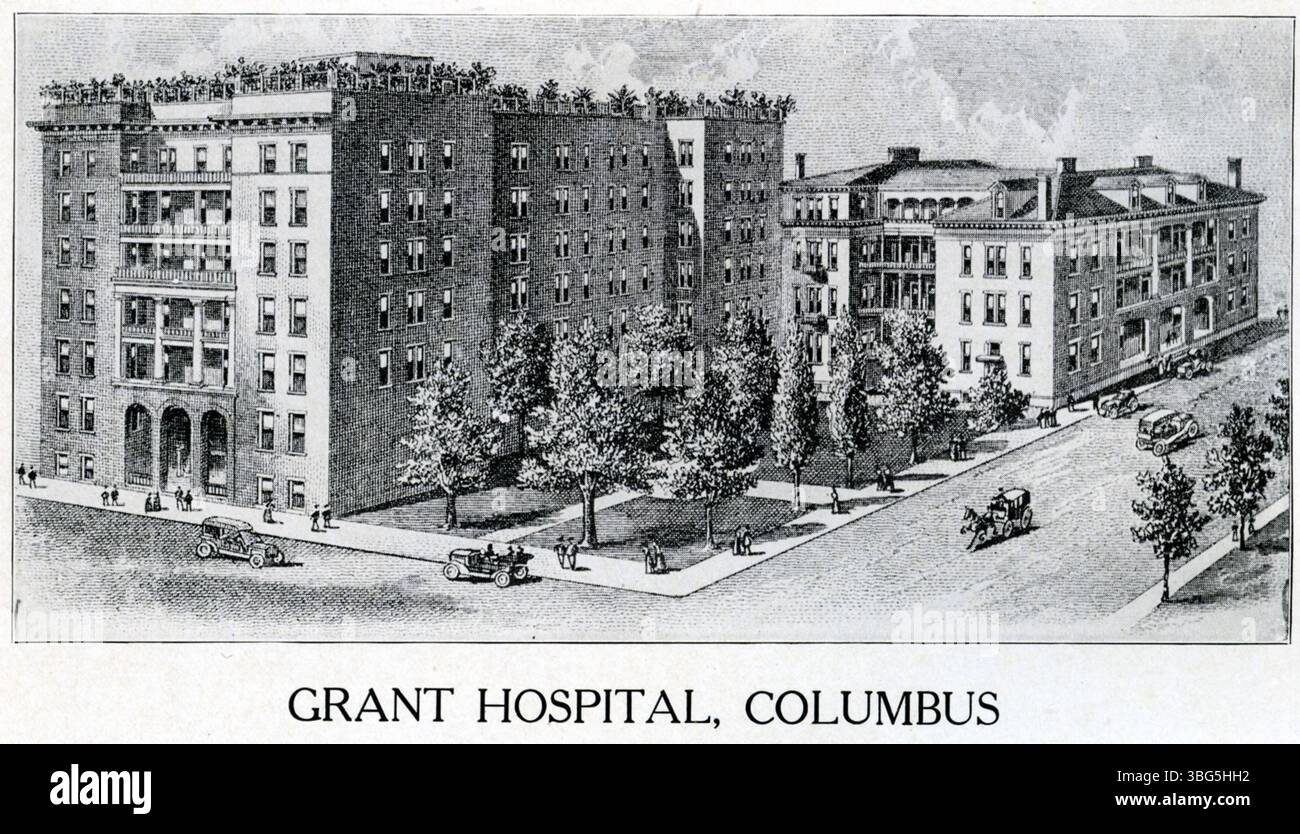 This 1913 photograph shows Grant Hospital located at E. Town Street and ...