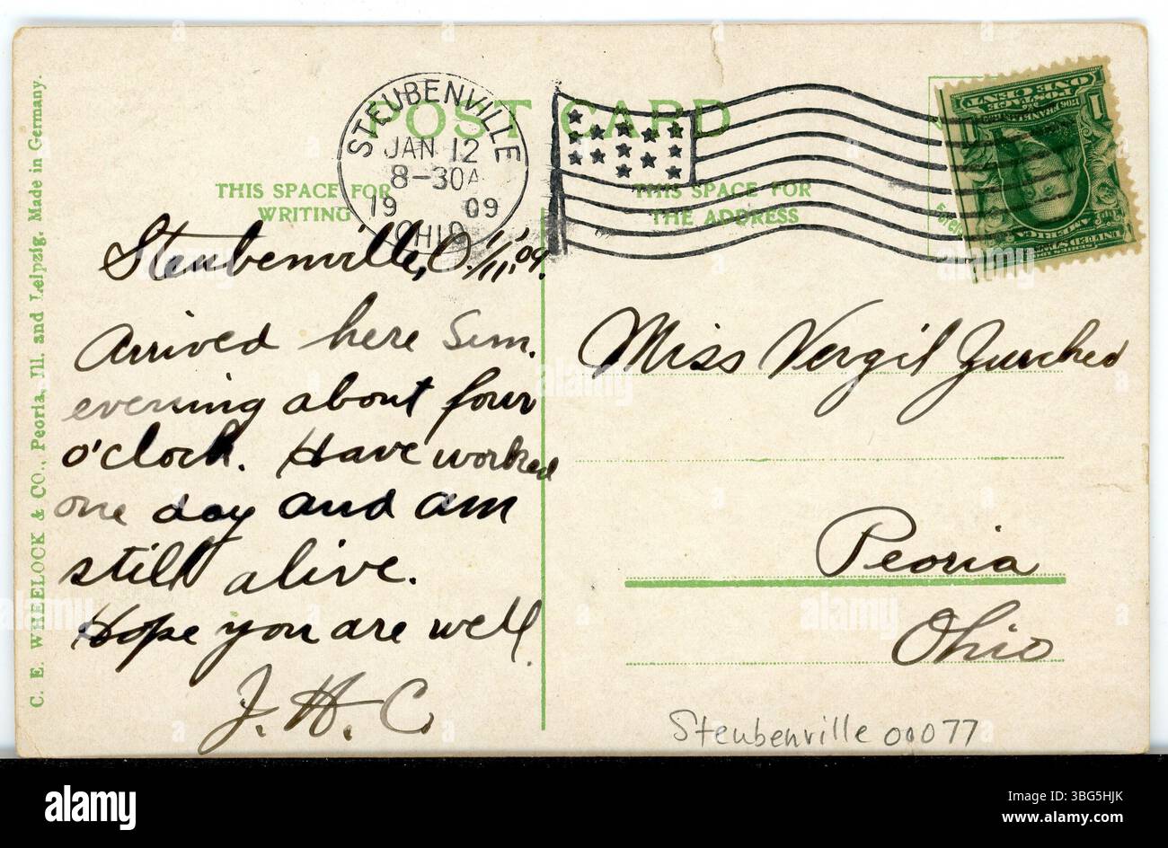 A color postcard from 1910 showing the loop on the Steubenville and ...