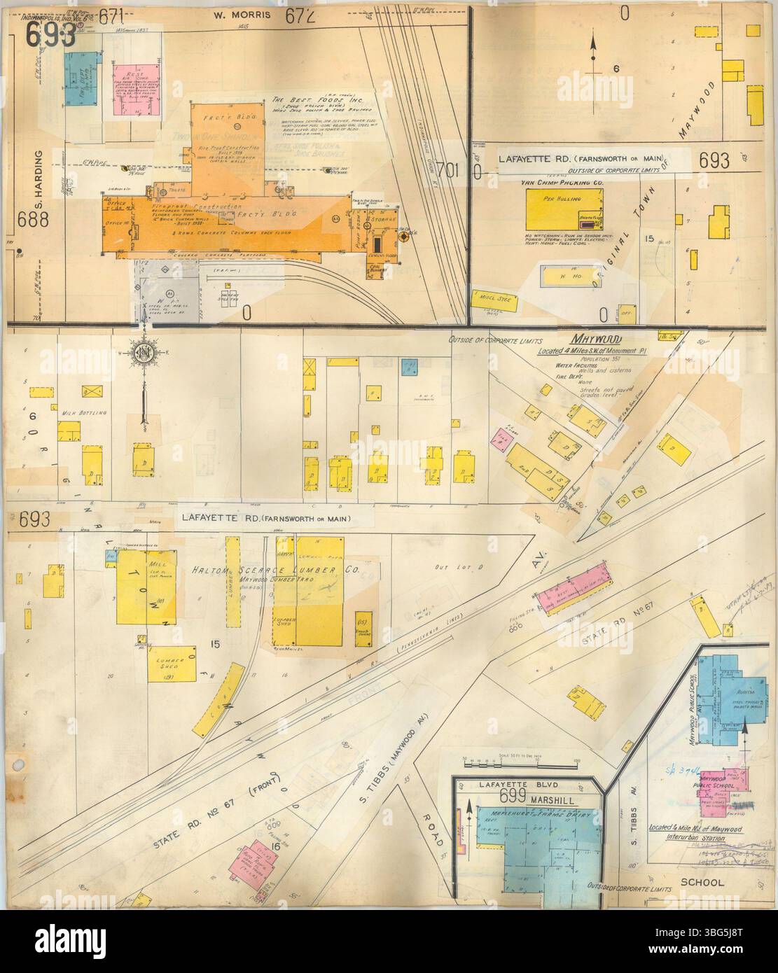 Indianapolis Sanborn Map #693, dated 1948, provides a detailed ...