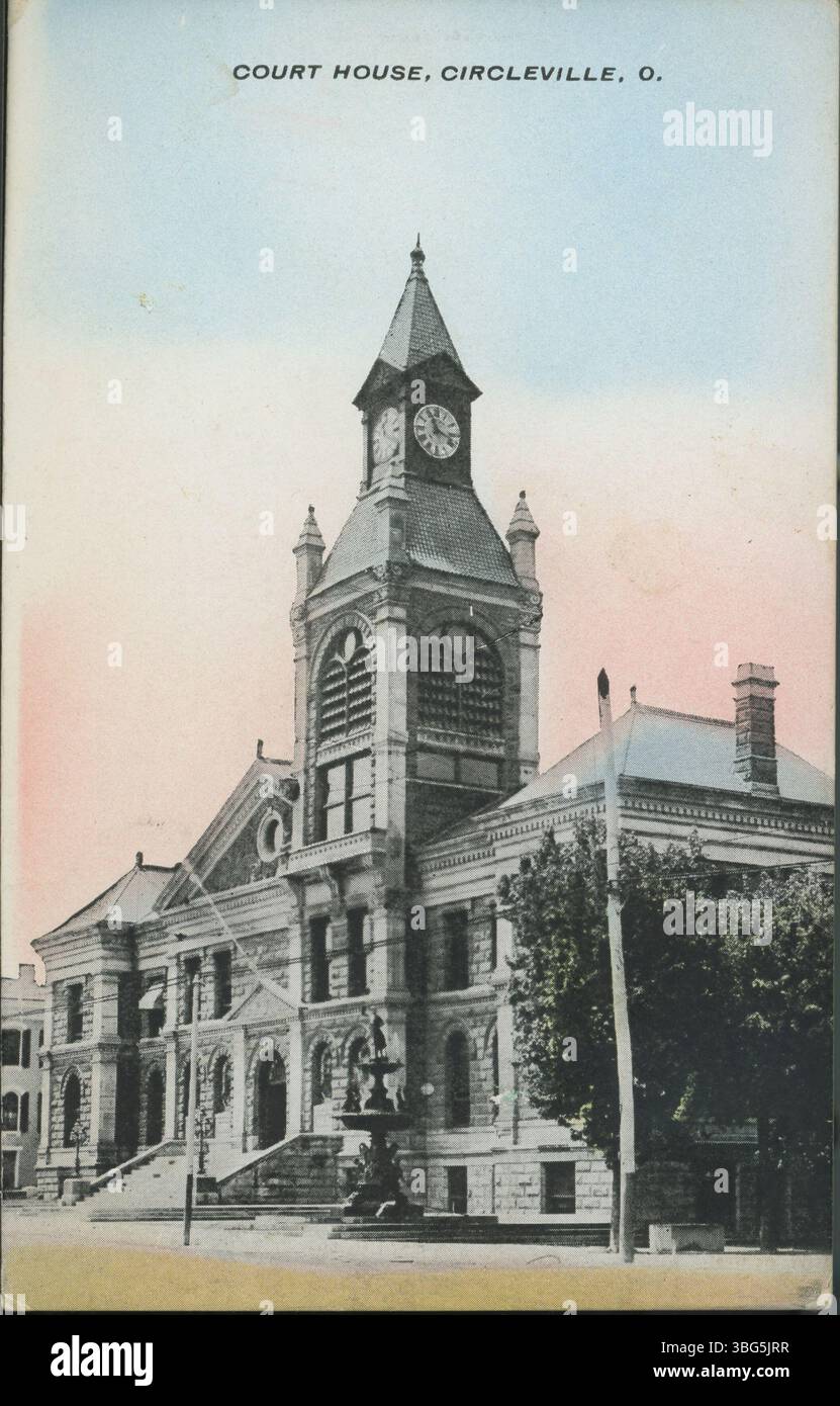 A color postcard showing the Court House in Circleville, Ohio. The ...