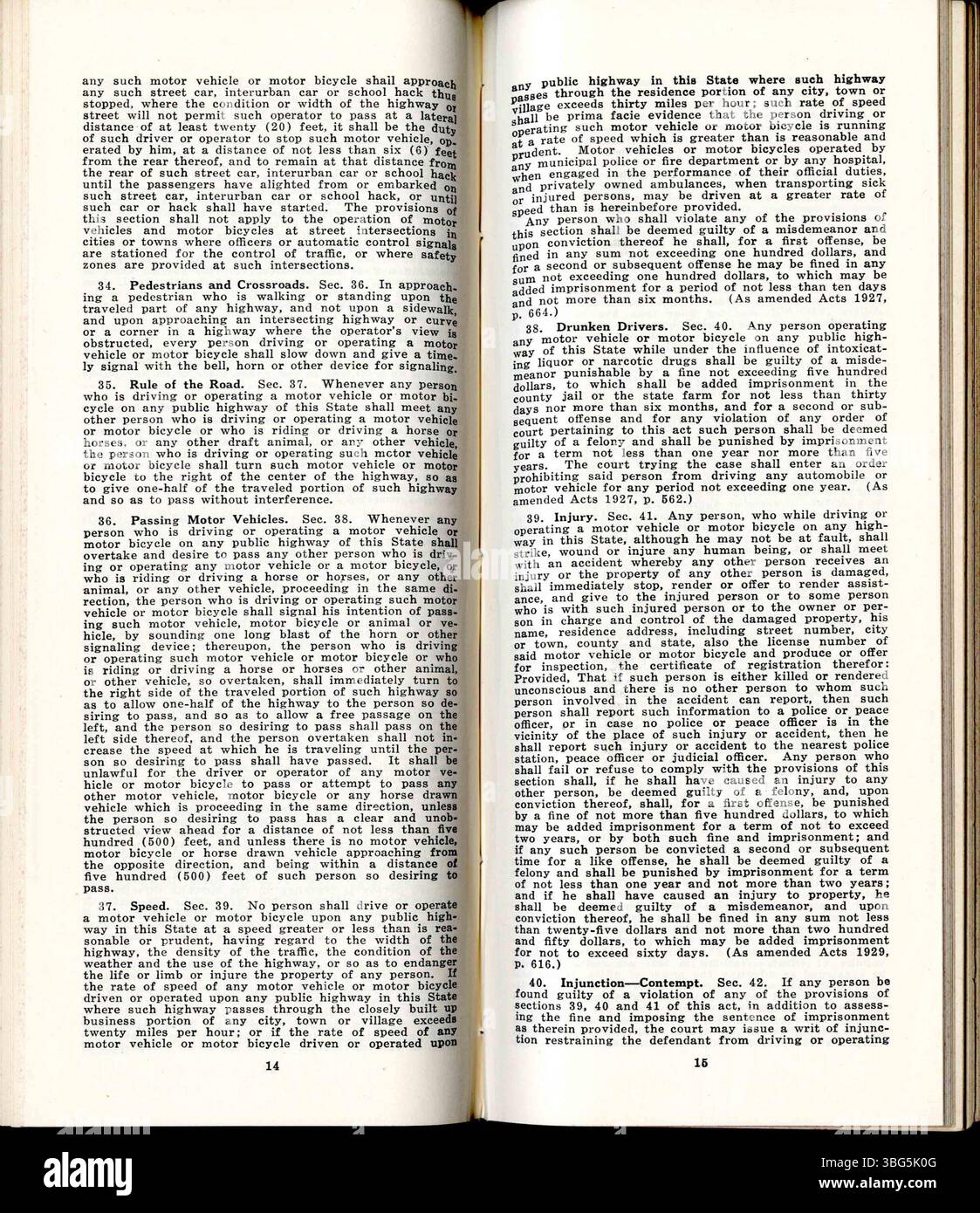 This section of the 1931 motor vehicle and highway laws for Indiana ...