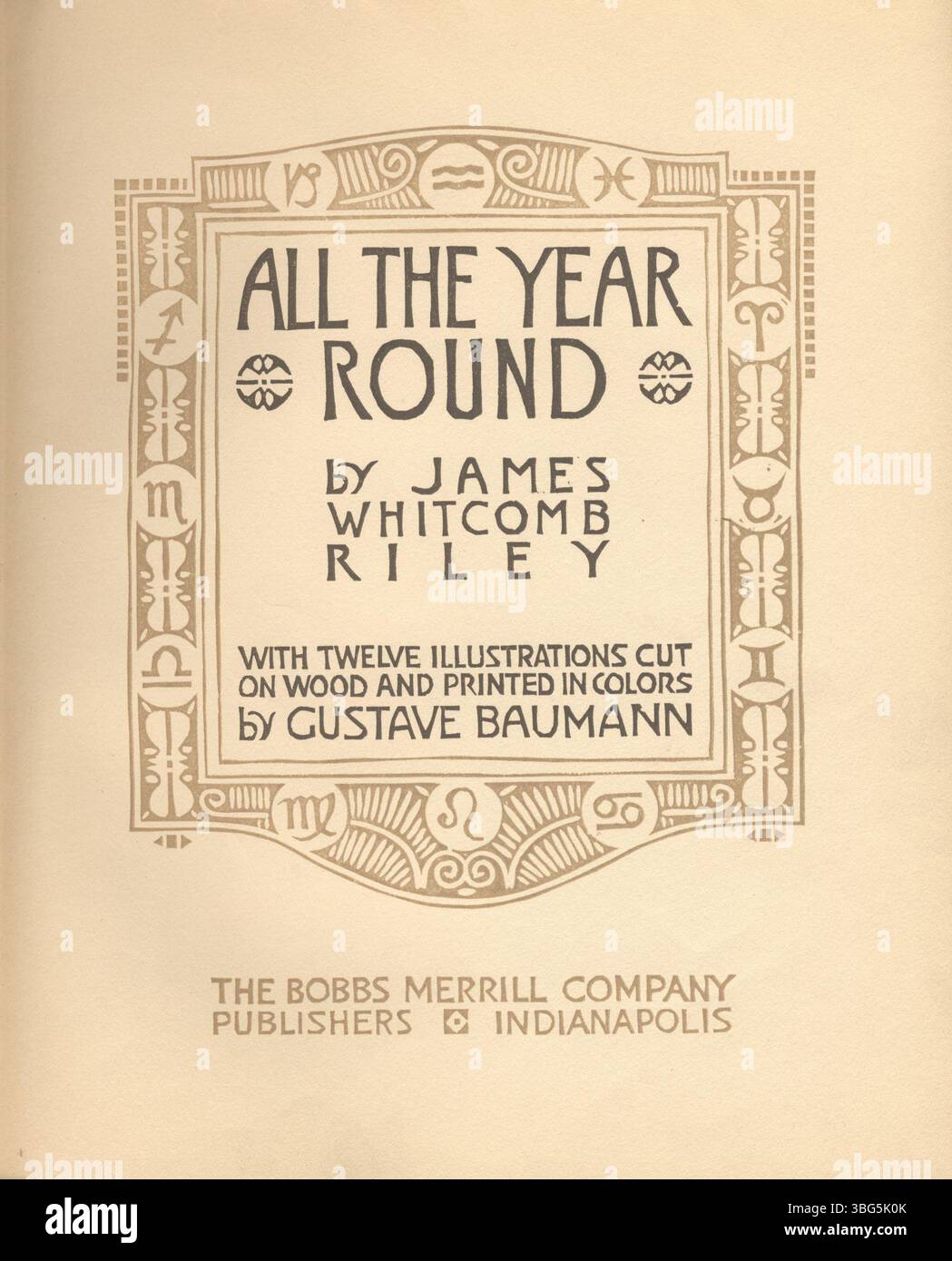 This 1912 literary work by James Whitcomb Riley includes twelve colored ...