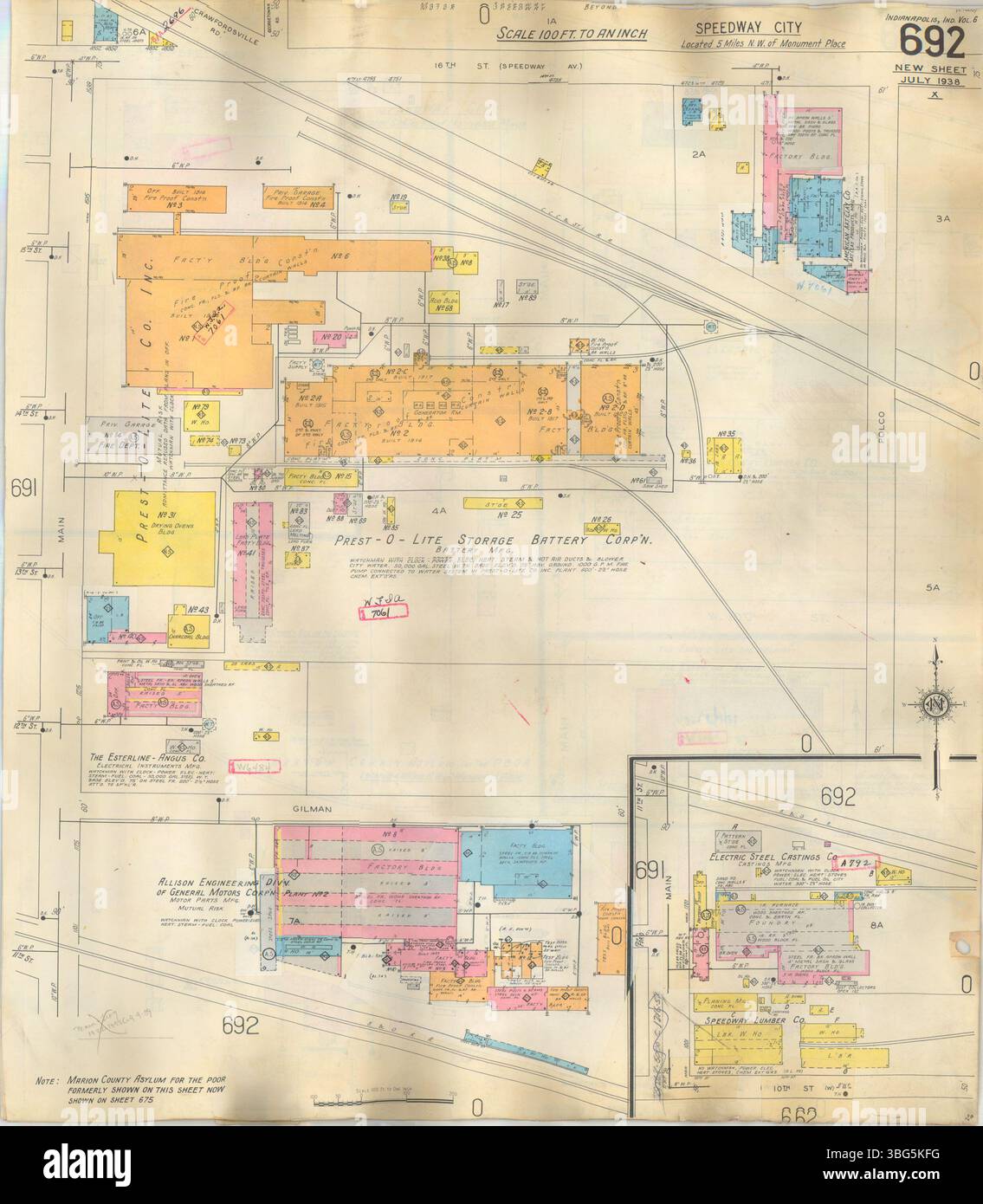 Indianapolis Sanborn Map #692, created in 1948, shows the city’s ...