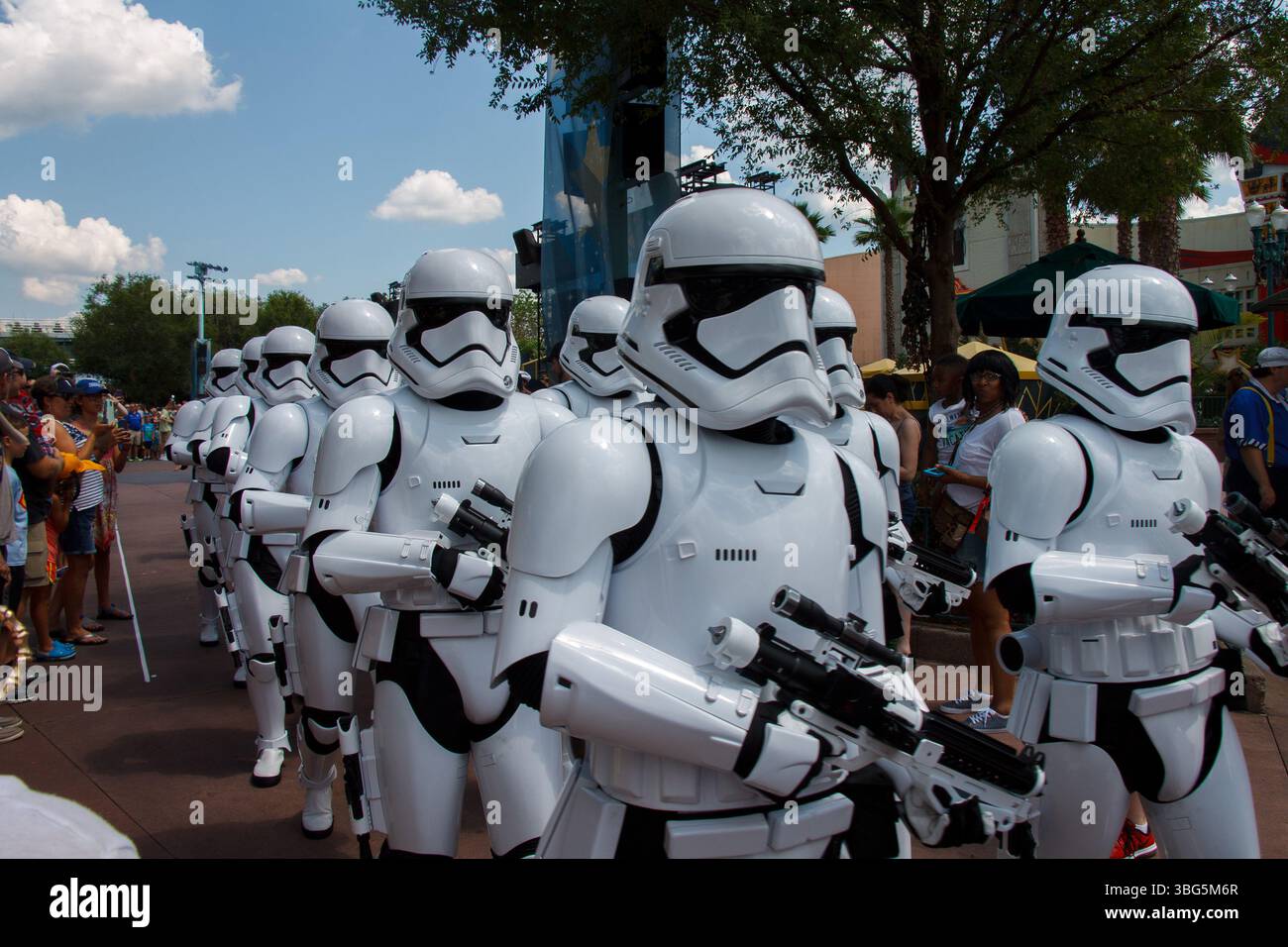 Legion of Storm Troopers from Star Wars walking in Disney Hollywood ...