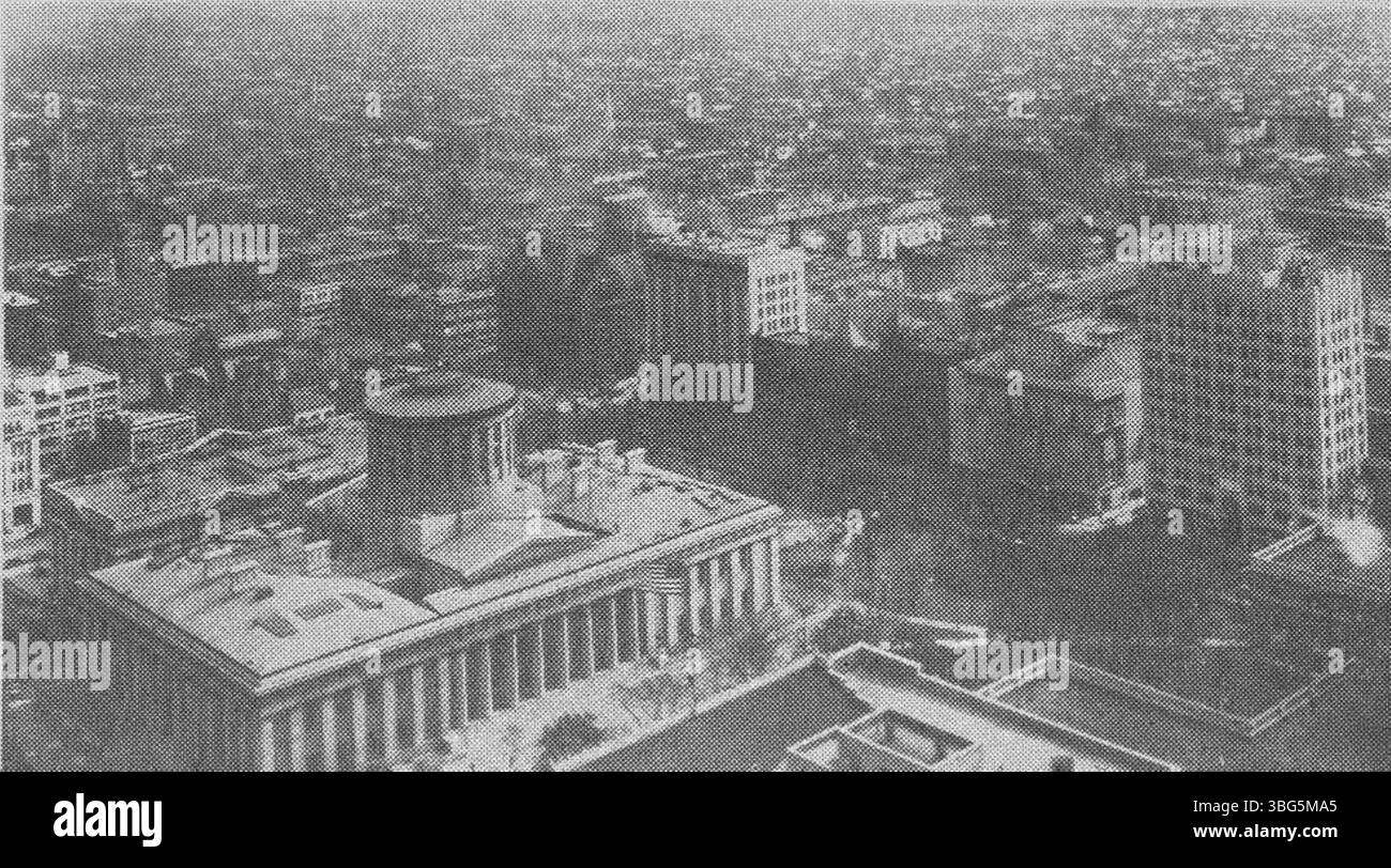 Aerial view of the Ohio Statehouse, taken in 1930, looking southeast ...