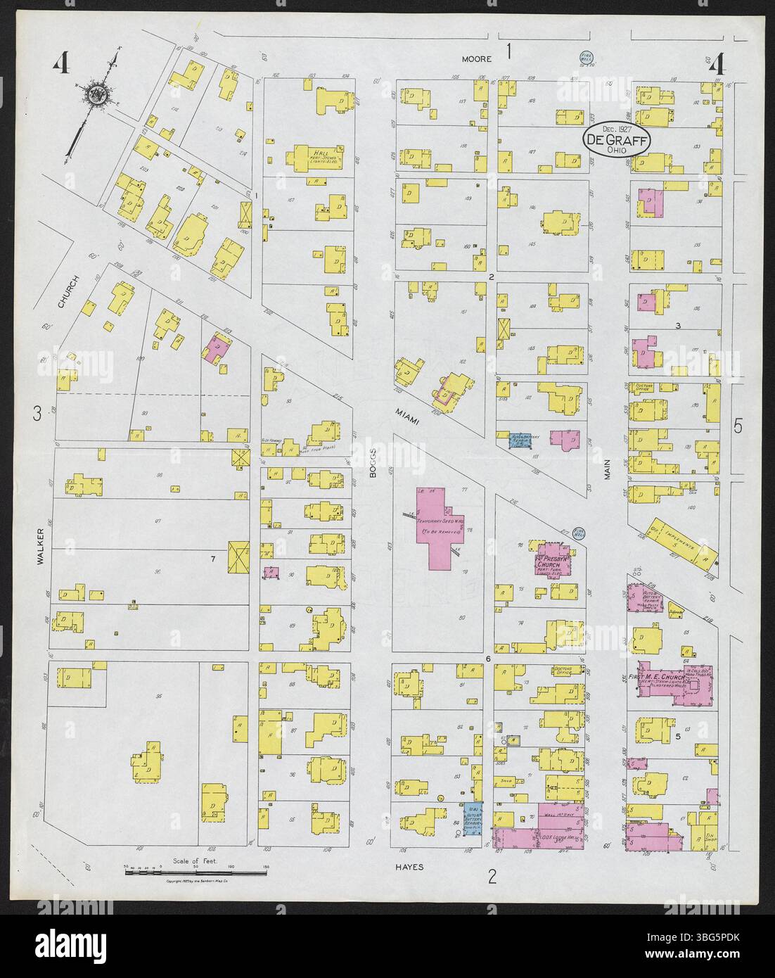 The 1927 Sanborn Map for DeGraff, Logan County, Ohio, provides a ...
