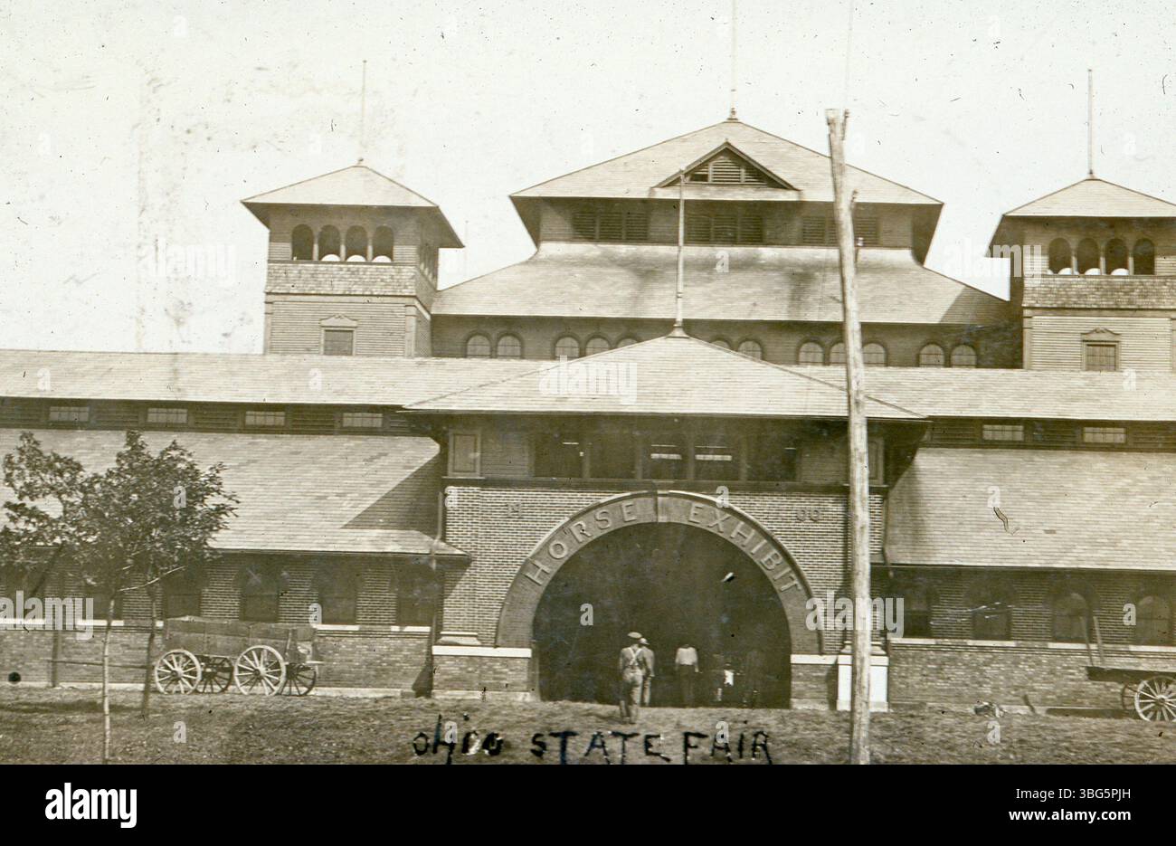 The Horse Exhibit Building, completed in 1901, was an iconic structure at the Ohio State Fair ...