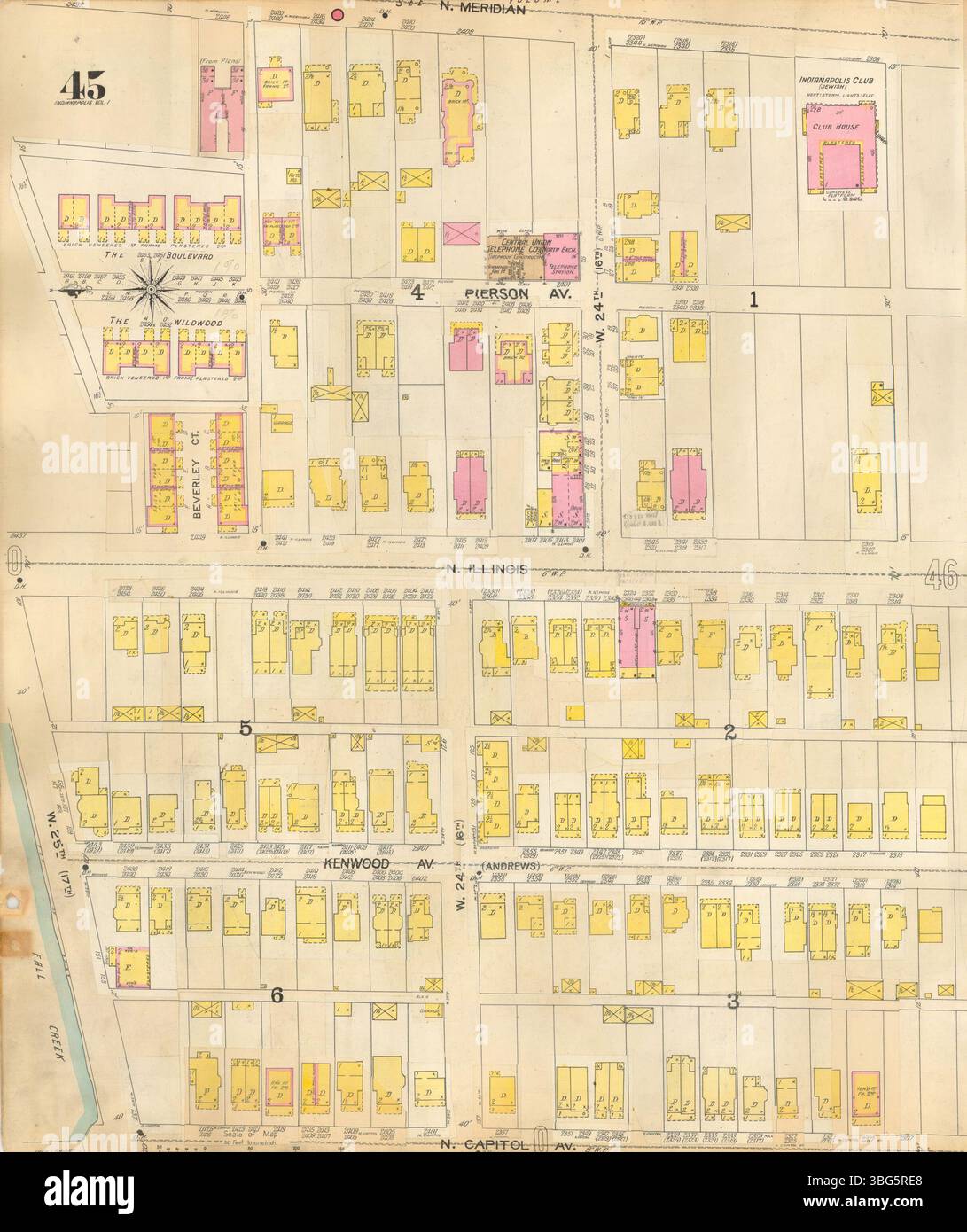The Indianapolis Sanborn Map #45, from 1898, provides a detailed ...