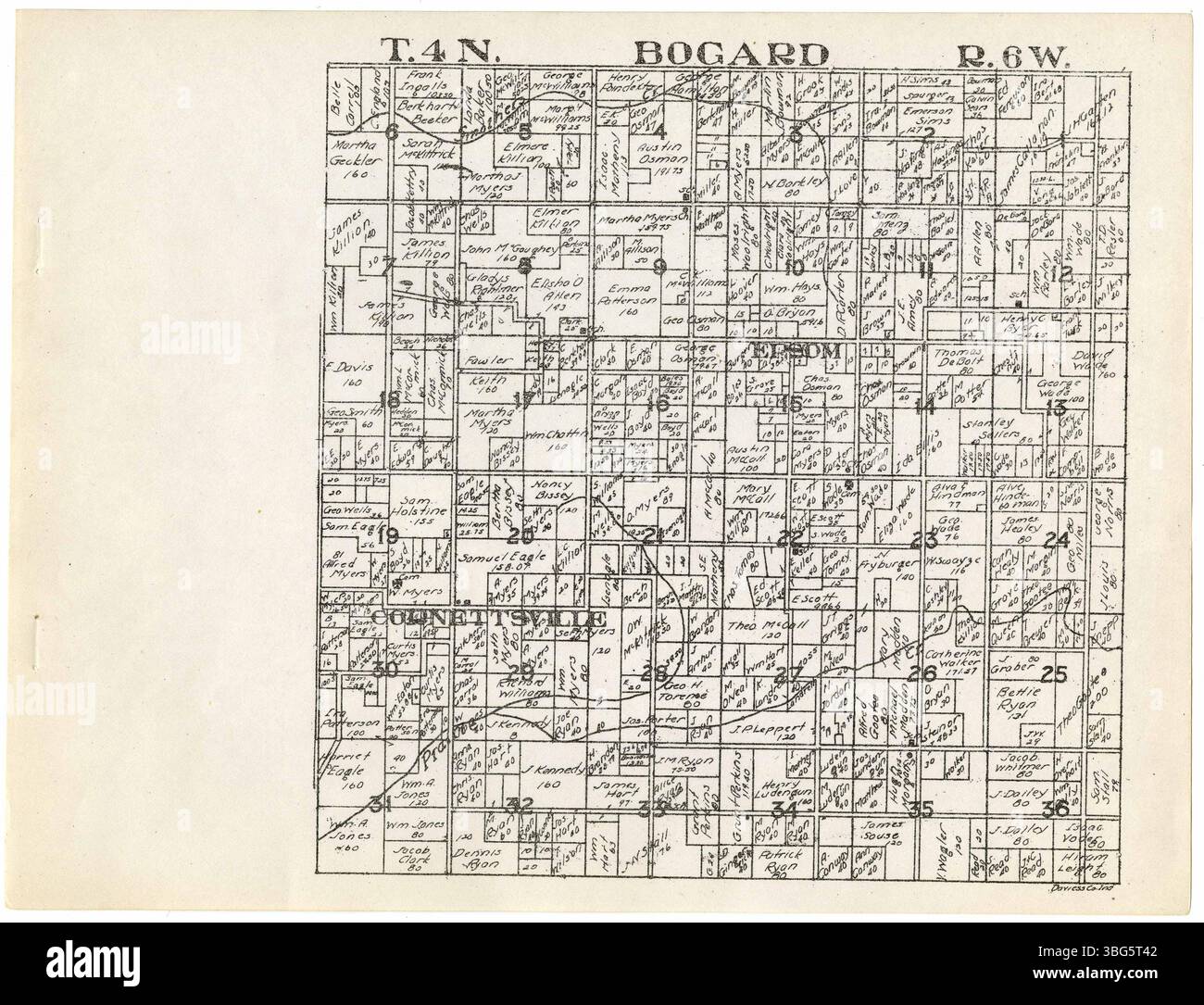 This page of the 1927 plat book of Daviess County offers a map of the ...