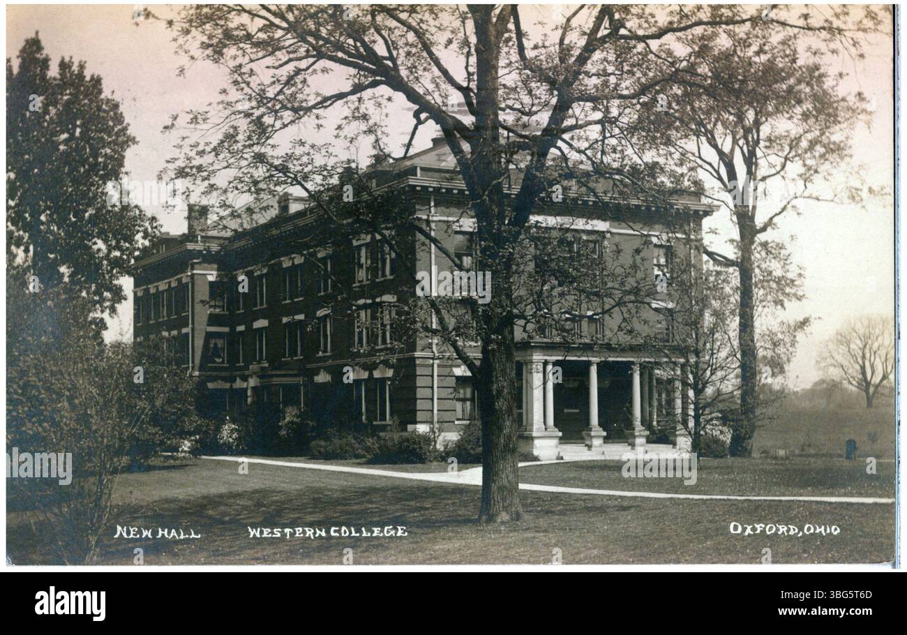This 1915 photograph shows New Hall, a large brick building at Western ...