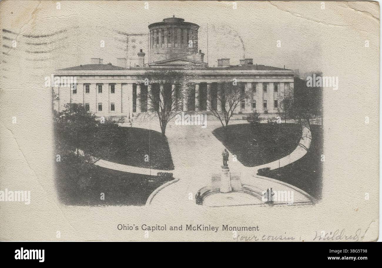 This 1908 photograph shows the Ohio Statehouse with the William ...