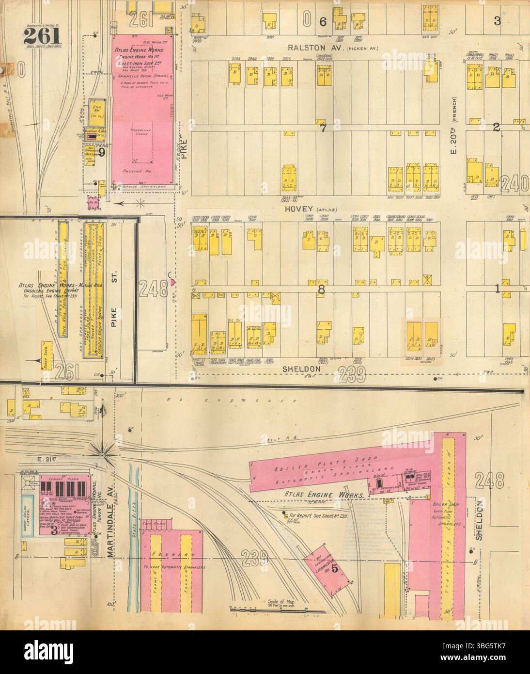 This is Sanborn fire insurance map sheet 261 of Indianapolis, created ...