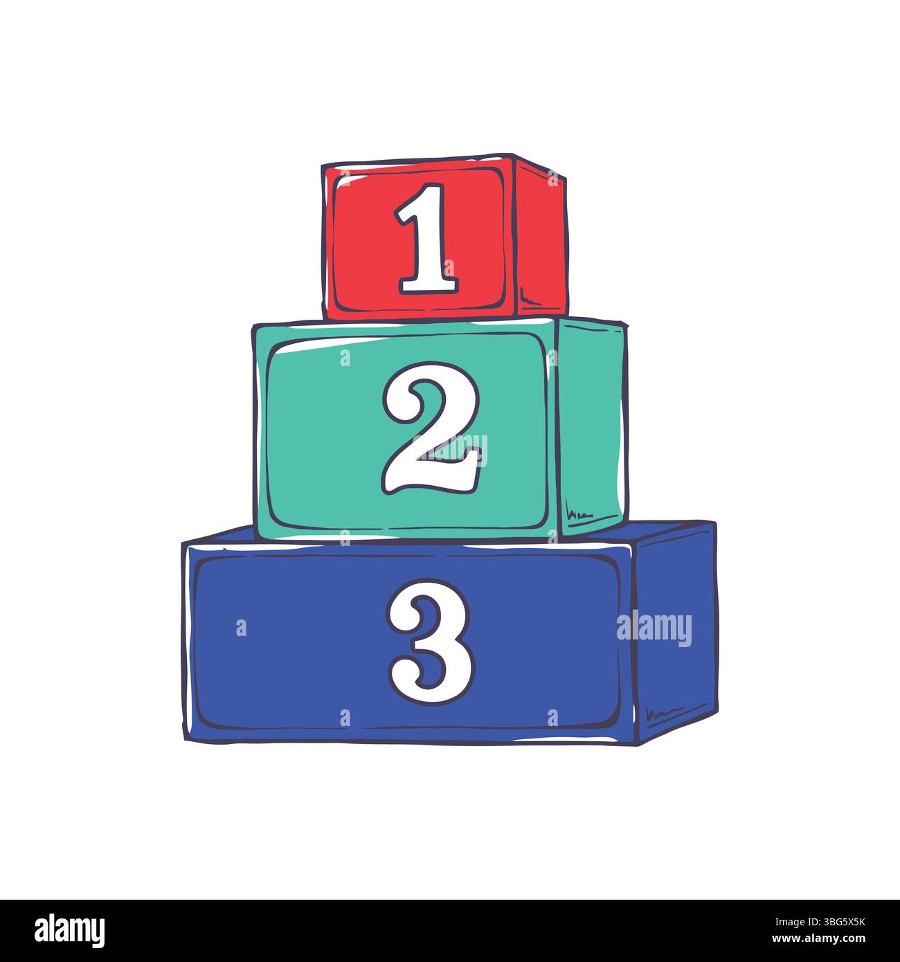 Child counting blocks Stock Vector Images - Alamy