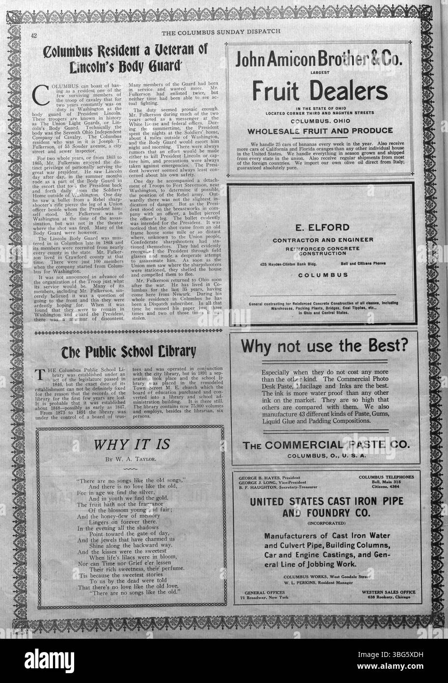 The 1912 Centennial Edition of the Columbus Sunday Dispatch celebrates ...