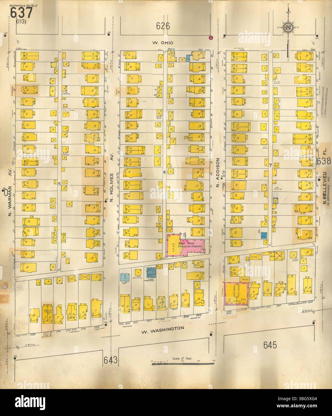 Sanborn map #637 from 1936 shows detailed geographic and structural ...