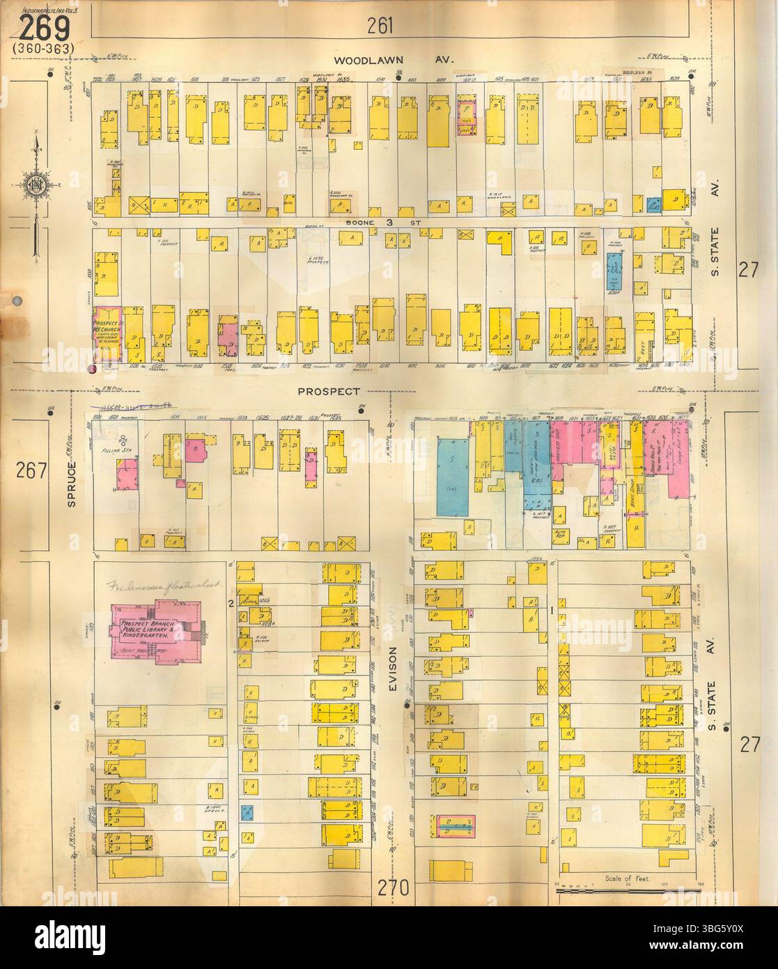 The 1940 Sanborn Map Sheet 269 of Indianapolis outlines structures ...
