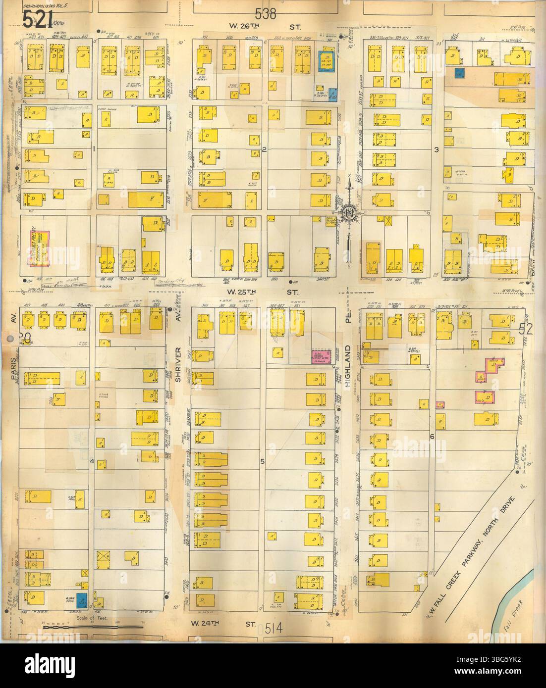 This 1938 Sanborn Map Sheet 521 documents fire insurance details ...