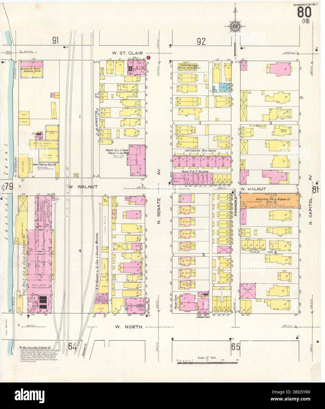 This 1915 Sanborn Map of Indianapolis (Map #80) illustrates the city's ...