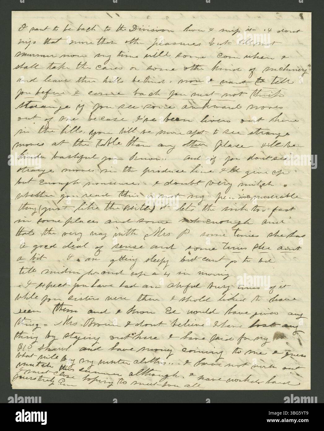 In this letter dated August 26, 1862, Emma Hudgell writes to Almyra ...