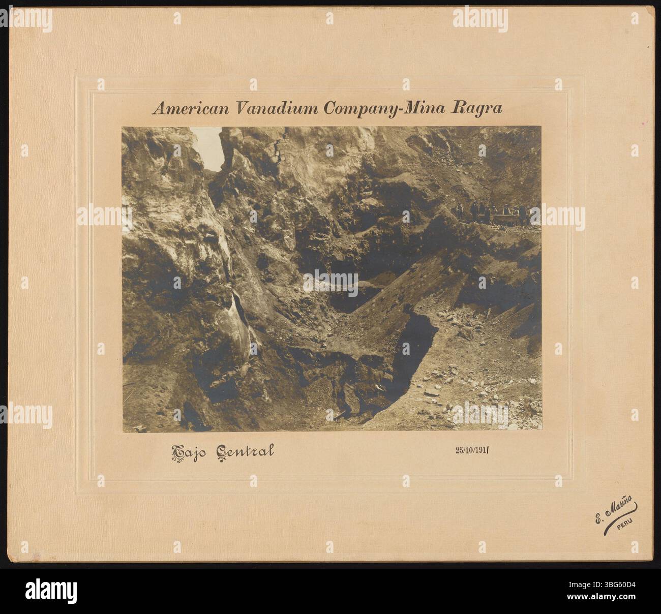 A 1911 image showing the American Vanadium Company's mining camp at ...