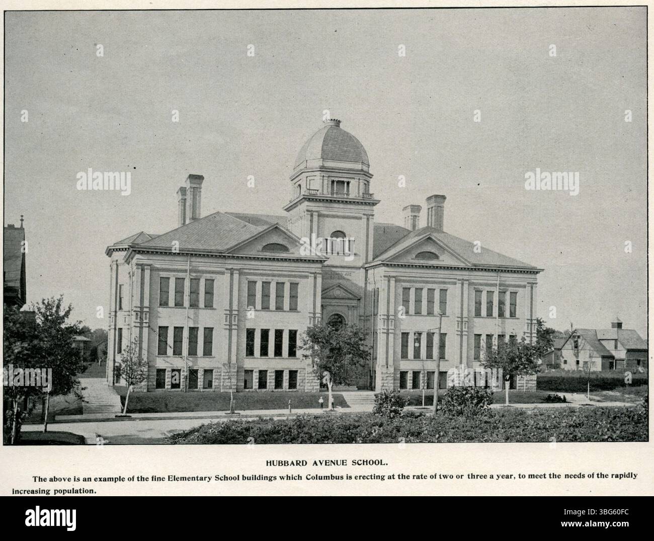 A 1900 photograph of Hubbard Avenue Elementary School, built in 1895 ...