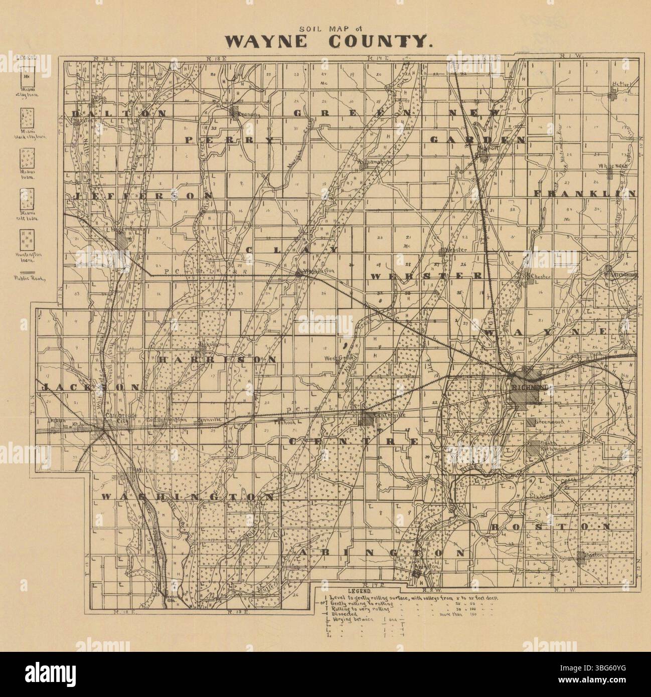 This map illustrates the soil distribution in Wayne County, Indiana. It ...