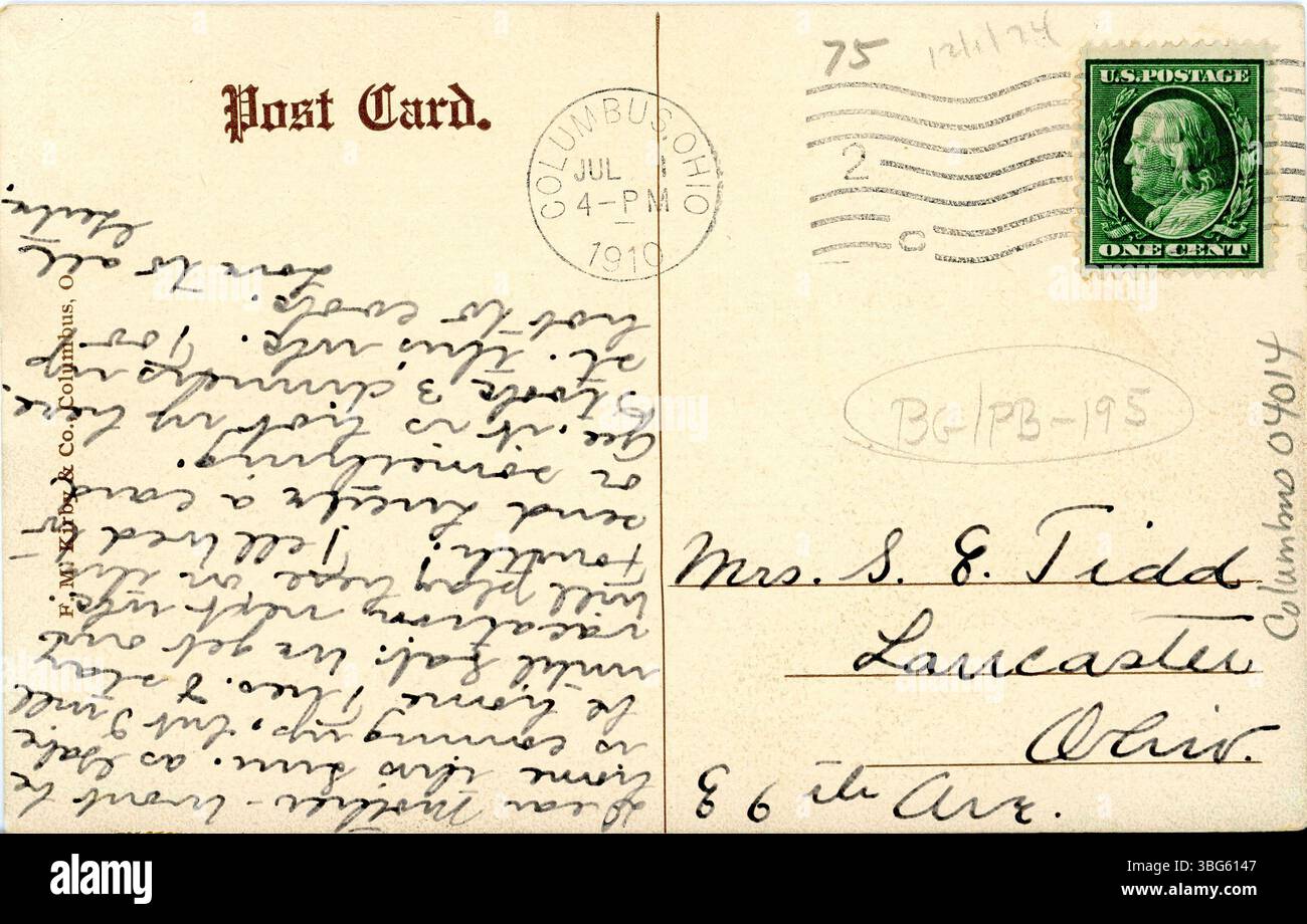 Black and white postcard of the Ohio State Penitentiary in Columbus ...