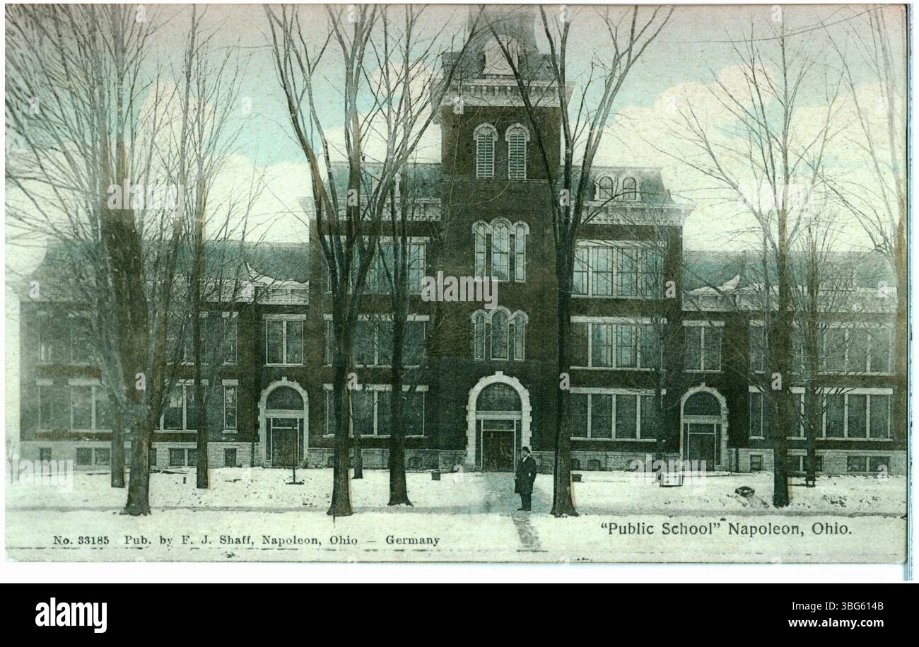 This 1904 winter photograph shows the Public School building in ...