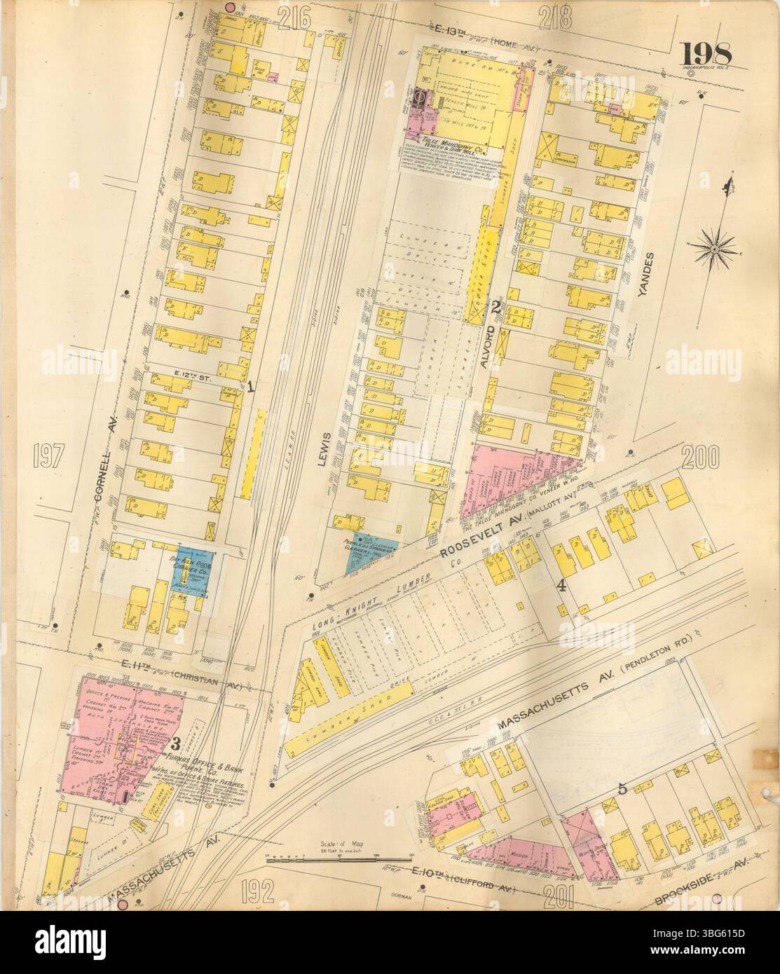 Sanborn Map #198, 1898, illustrates Indianapolis' urban landscape ...