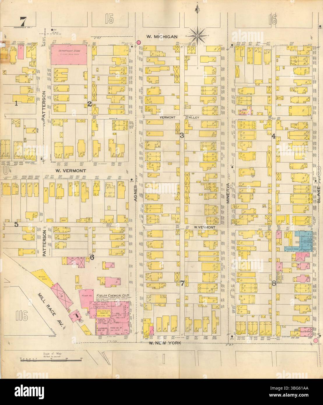 Sanborn Map #7 of Indianapolis, produced in 1898, provides an in-depth ...