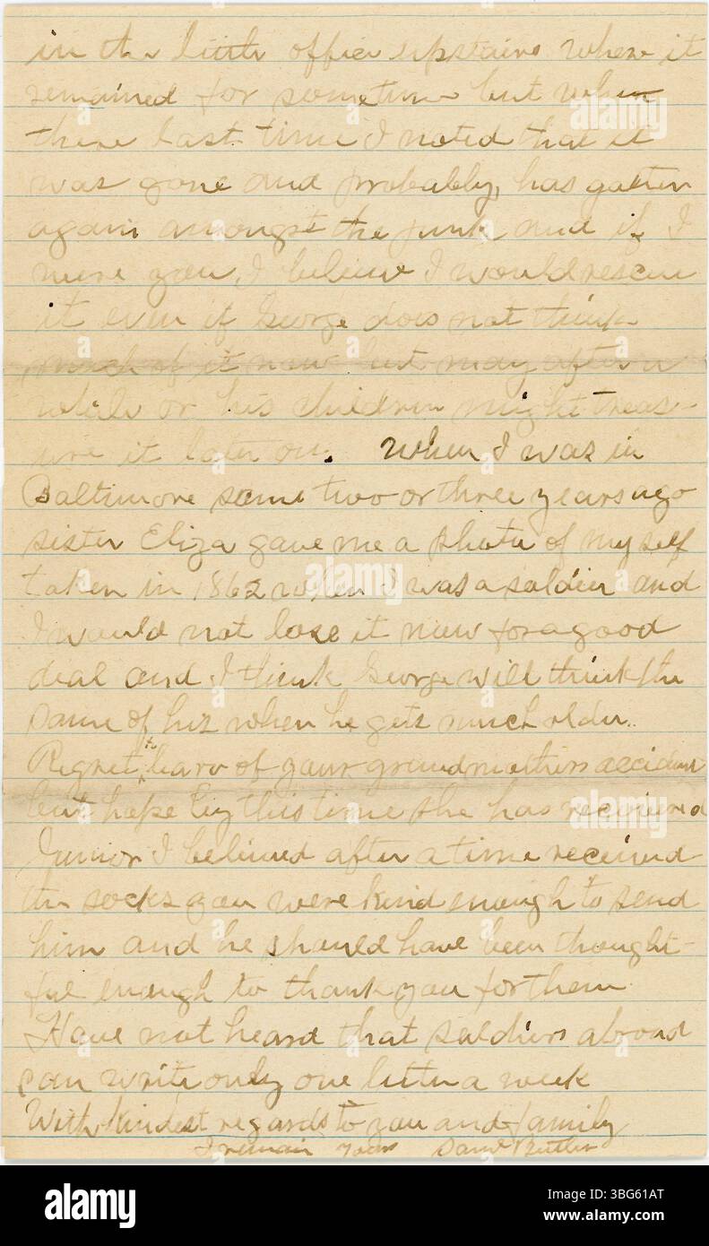 A letter dated September 6, 1880, from David Butler to Helen Henderson ...