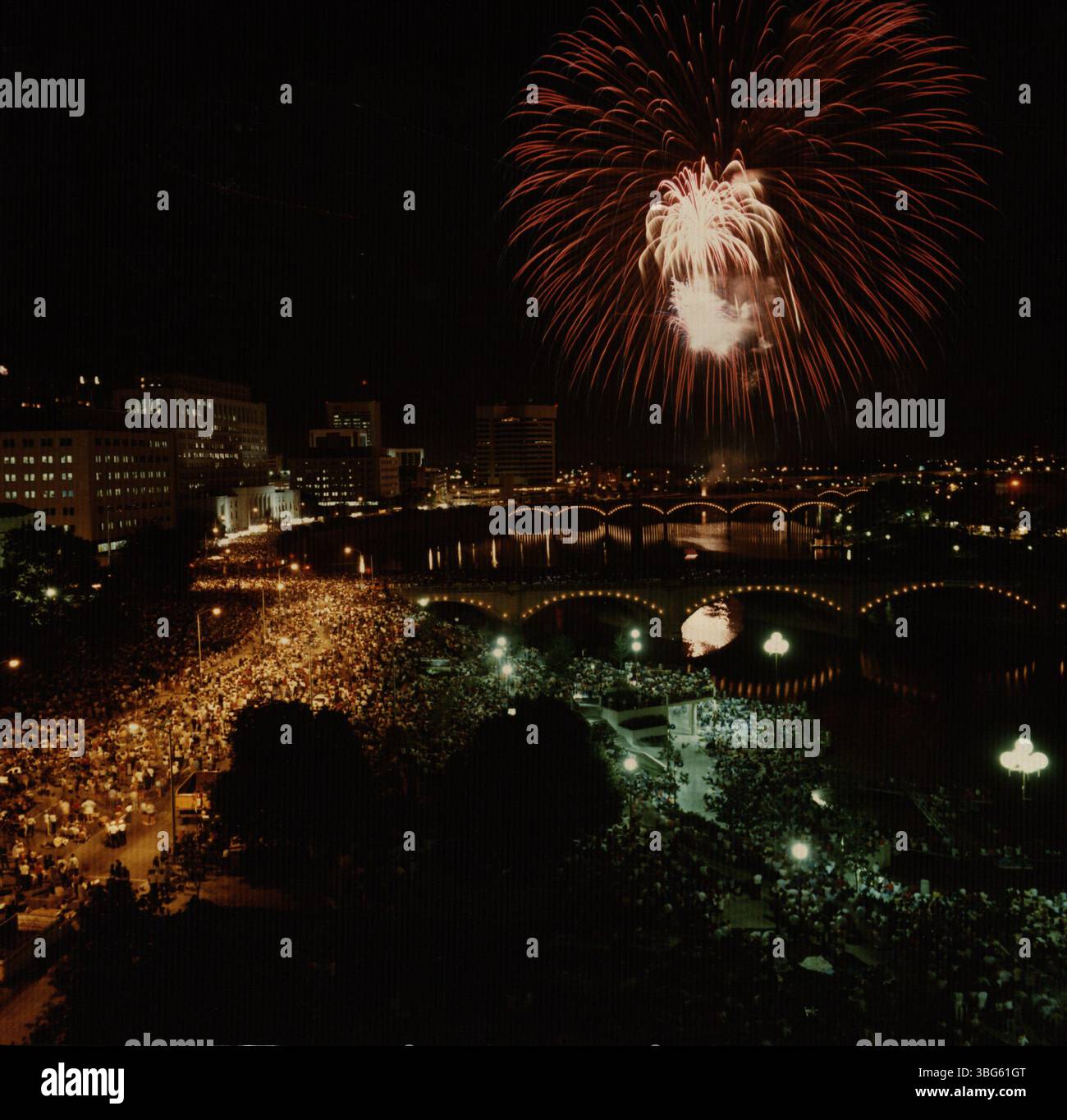 A photograph from July 3, 1986, showing the Red, White, and Boom ...