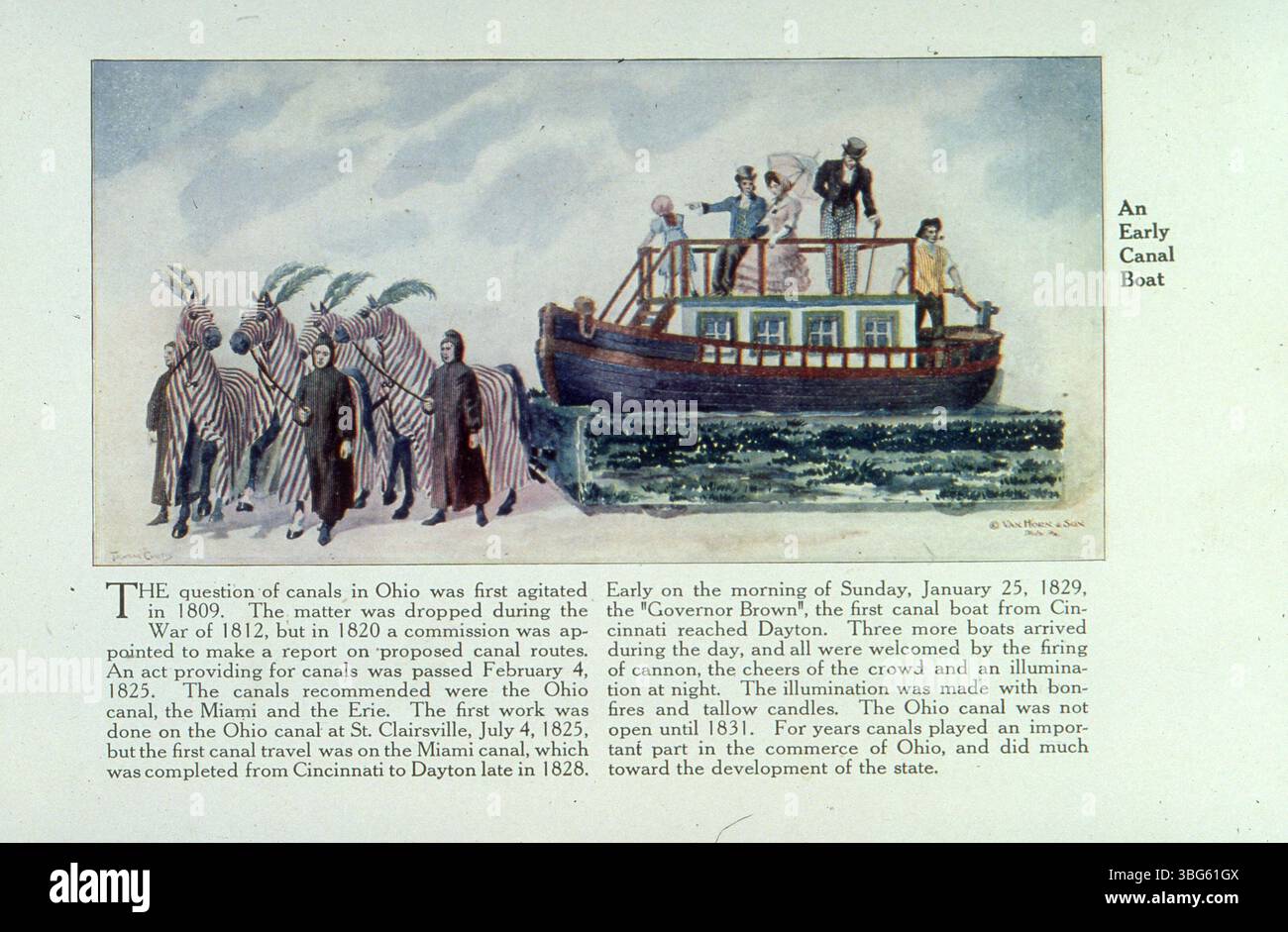 An illustrated page from a Columbus Centennial souvenir book, showing a ...