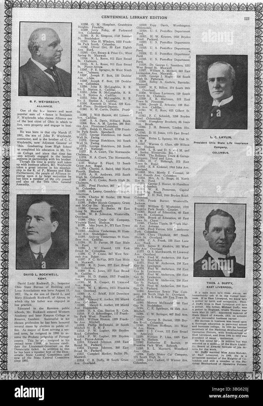 Published in 1912, the 'Columbus Sunday Dispatch Centennial Edition ...