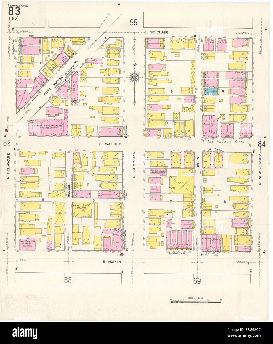 Map #83 of the 1915 Sanborn Fire Insurance Maps series for Indianapolis ...