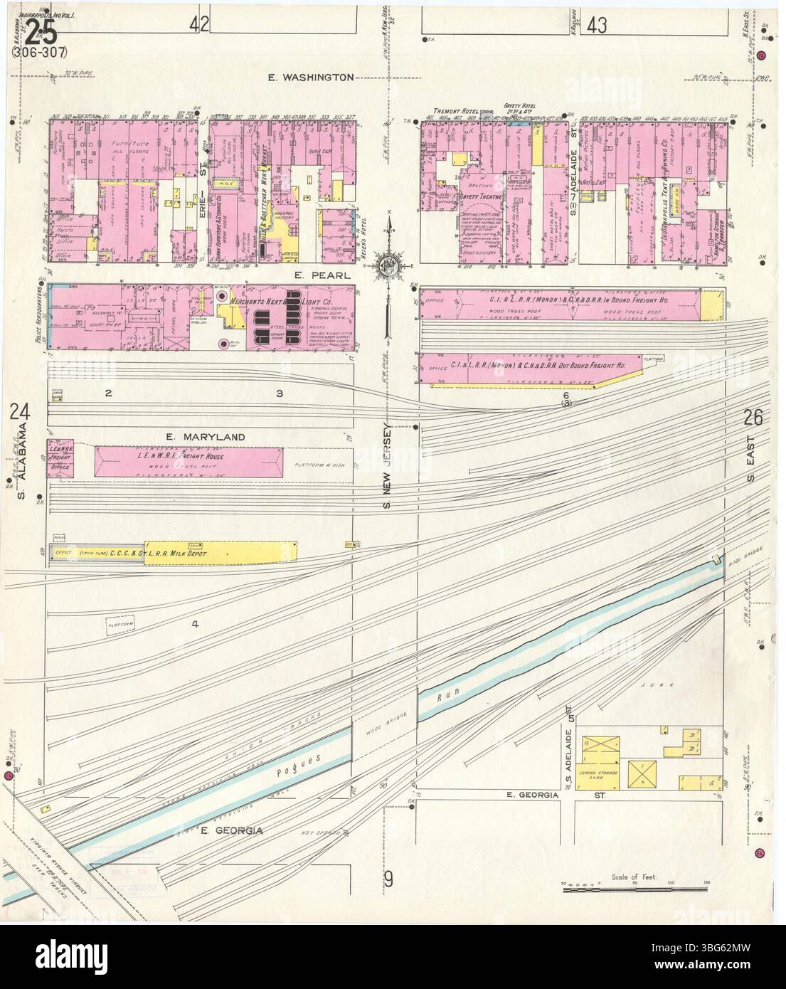 Sheet 25 of the 1915 Sanborn Map for Indianapolis includes detailed ...
