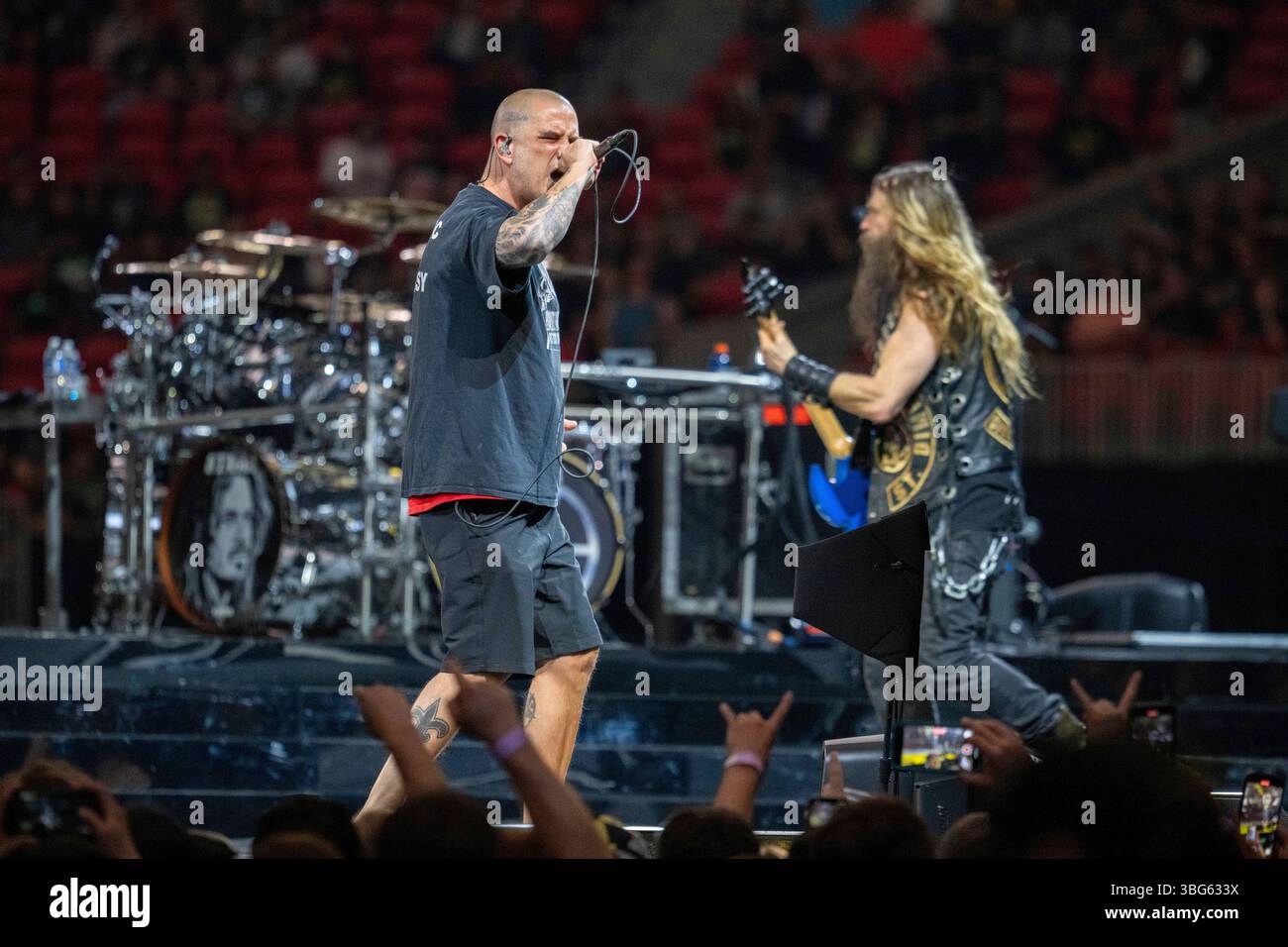 Phil Anselmo of Pantera performs during the M72 World Tour on Tuesday ...