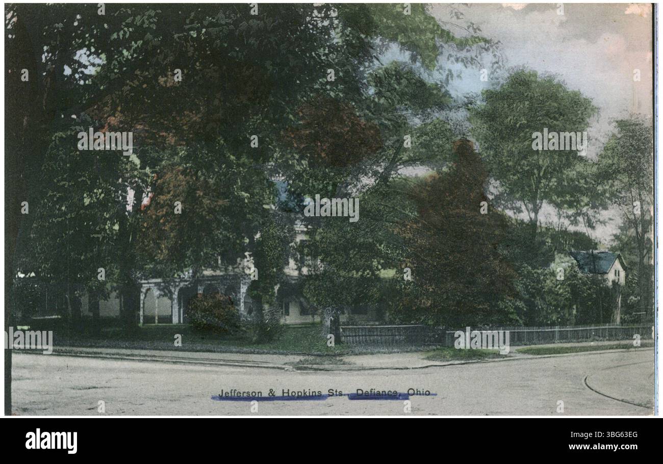 This 1909 photograph shows a street view of Jefferson and Hopkins ...